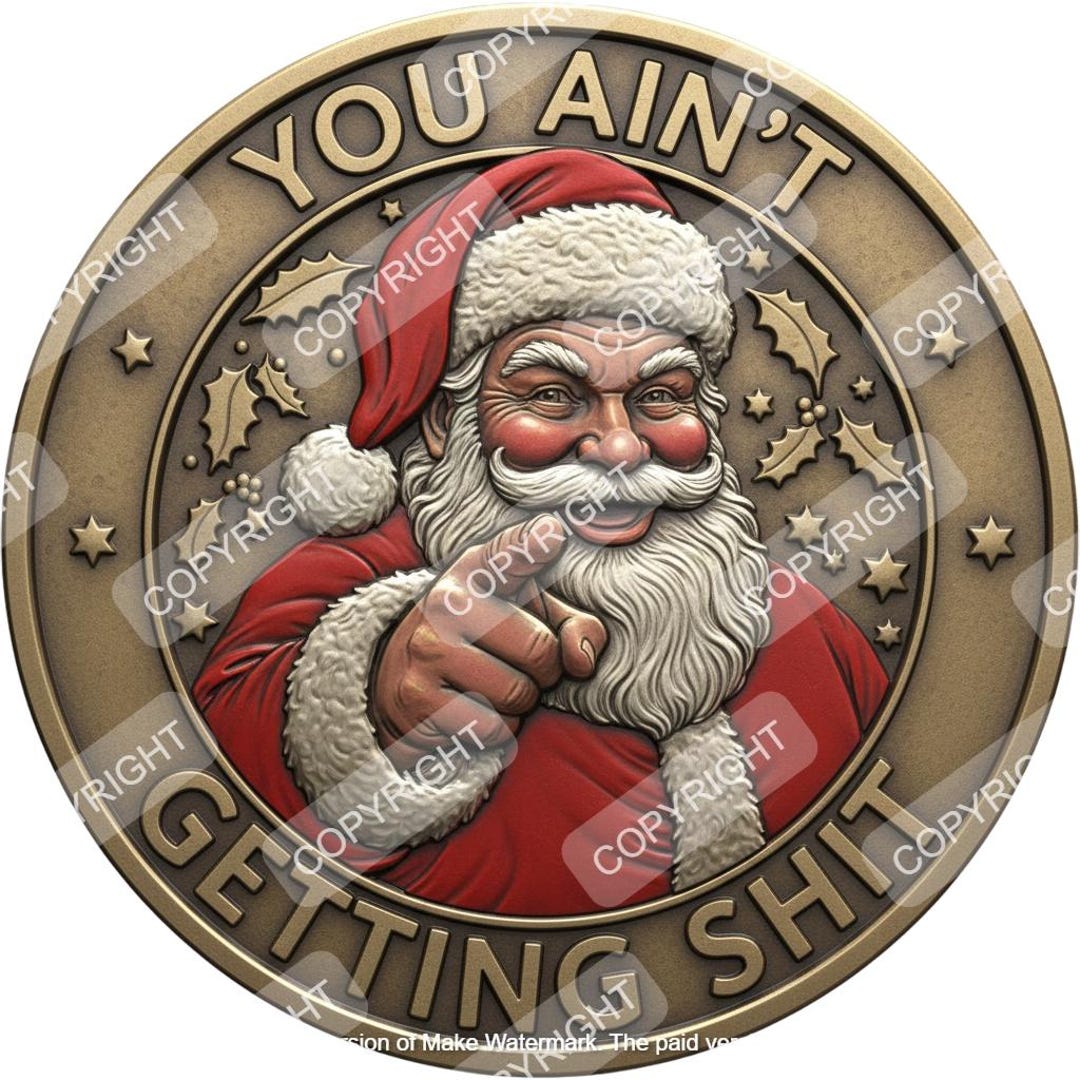 Santa 2 Coin (depth Map for Laser Engraving) - Etsy