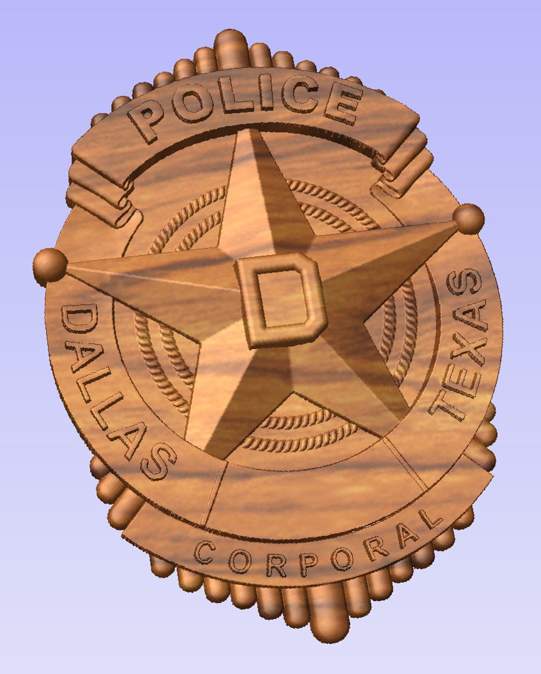Dallas Police Badge - Corporal - Etsy