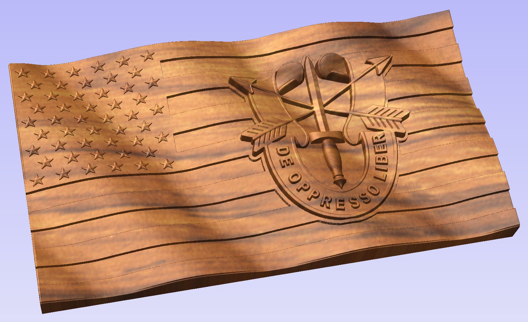 Wavy US Flag With Large Special Forces Crest - Etsy