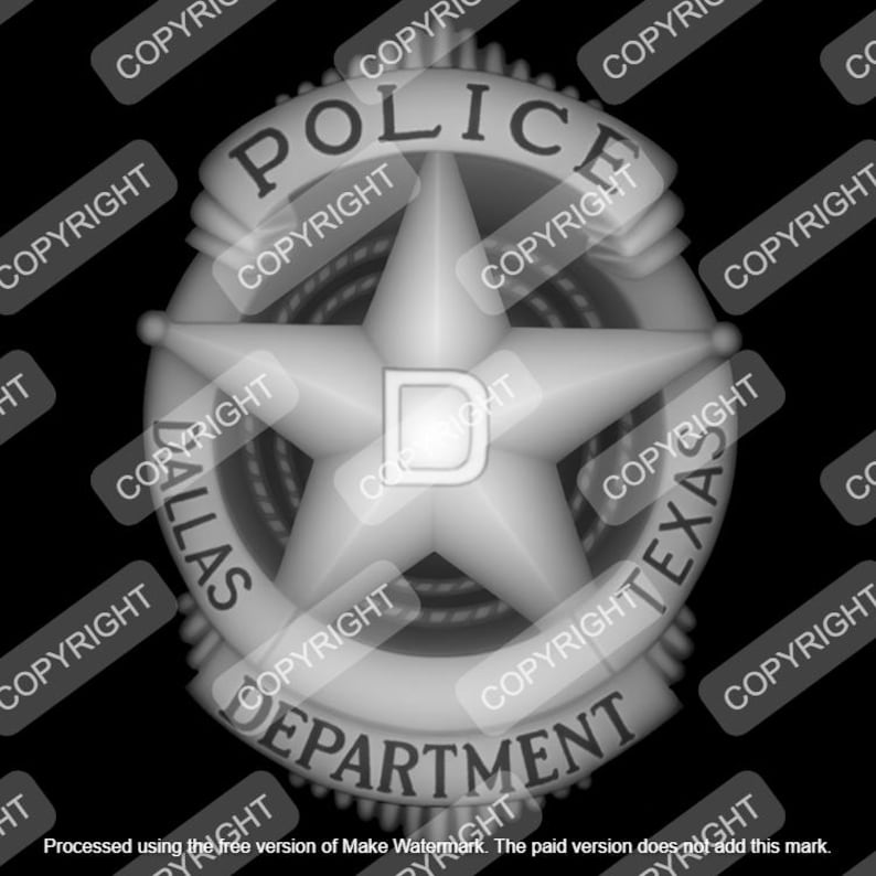Dallas Police Badge (depth Map for Laser Engraving) - Etsy