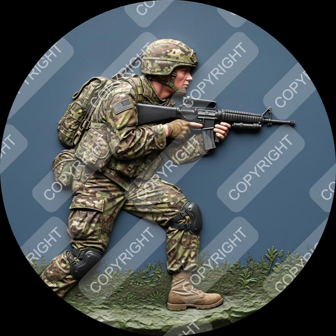 Infantry Soldier Coin (depth Map for Laser Engraving) - Etsy