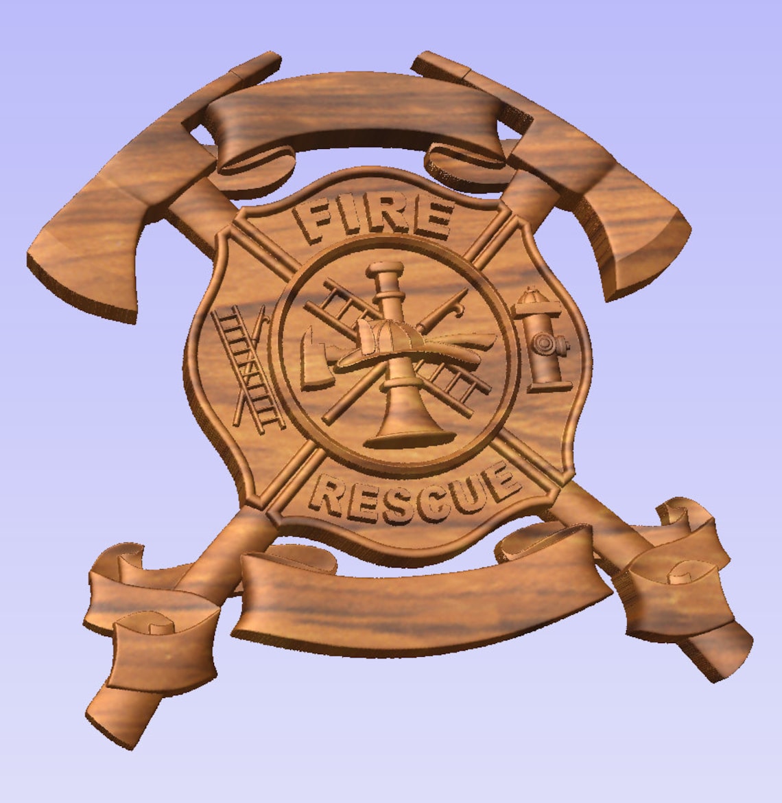 Firefighter - Maltese Cross With Axes and Banners - Etsy