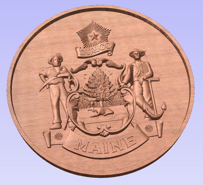 Maine State Seal (STL File) - Etsy