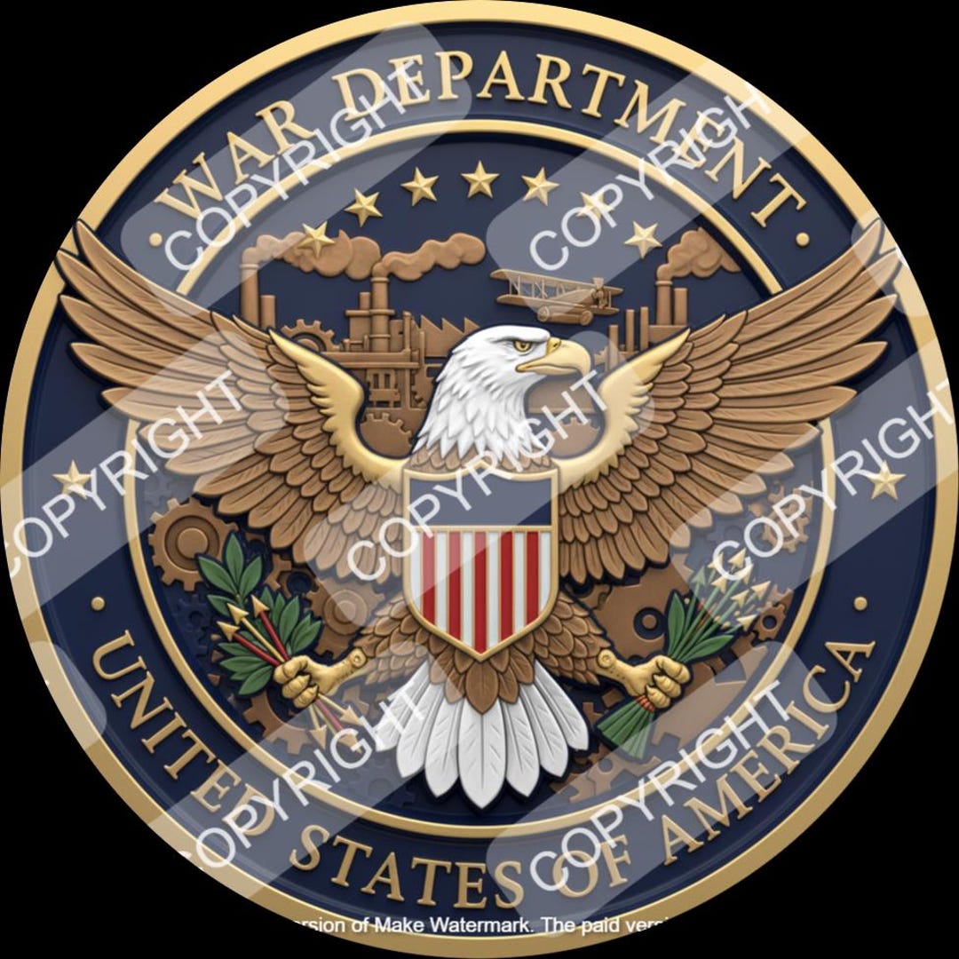 War Department Seal - UNOFFICIAL (depth Map for Laser Engraving) - Etsy