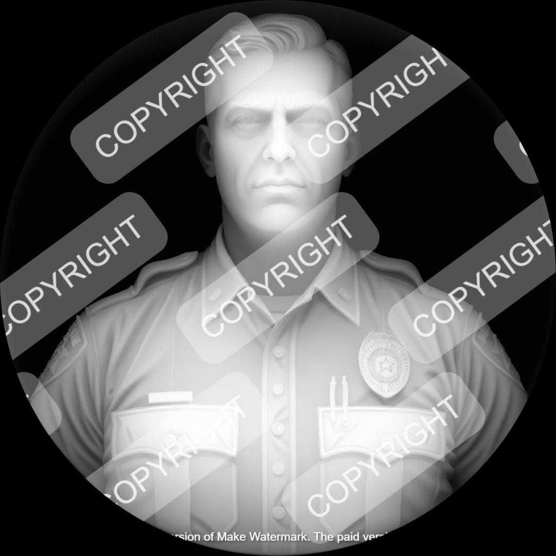 Policeman 2 (depth Map for Laser Engraving) - Etsy