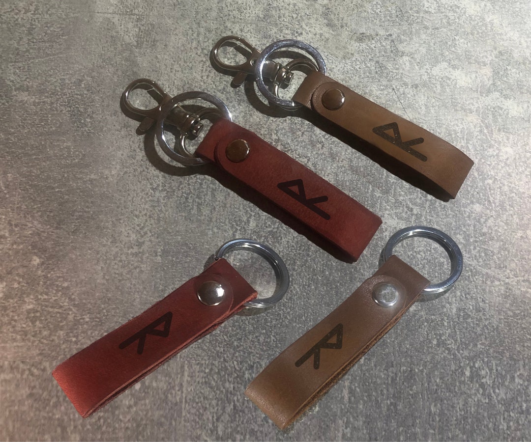 Keychain loop Made of Leather With the Rune raido - Etsy