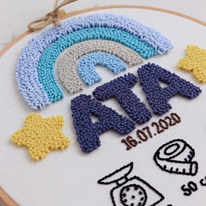 Birth Announcement Embroidery Design, Personalized Name Embroidery Hoop ...
