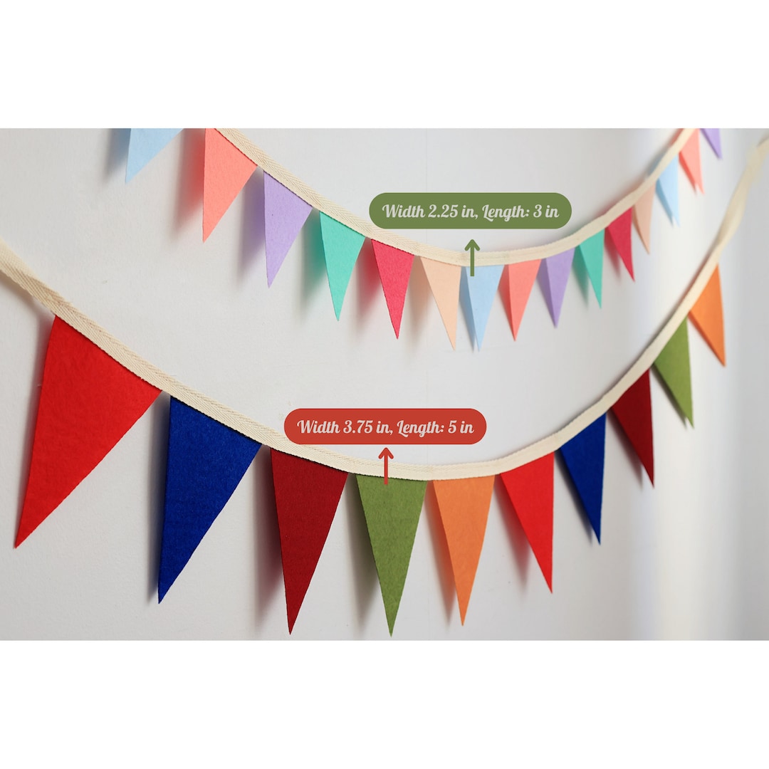 Custom Felt Flag Banner, Personalized Pennant Flags, Party Garland ...