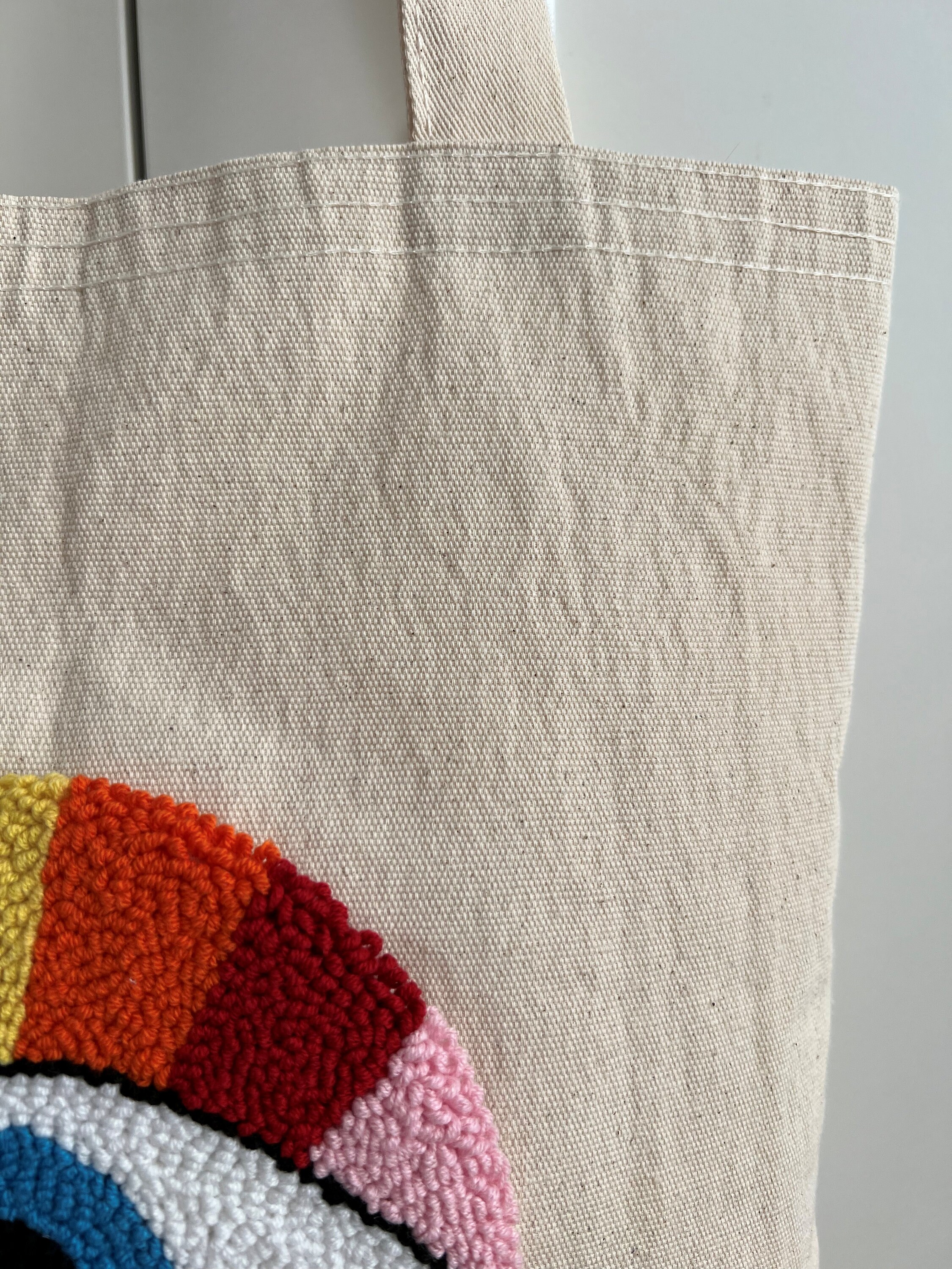 Punch Needle Tote Bag Tufted and Handmade Bag Canvas Cloth - Etsy