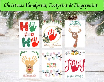 Christmas Handprint Footprint Craft - Etsy