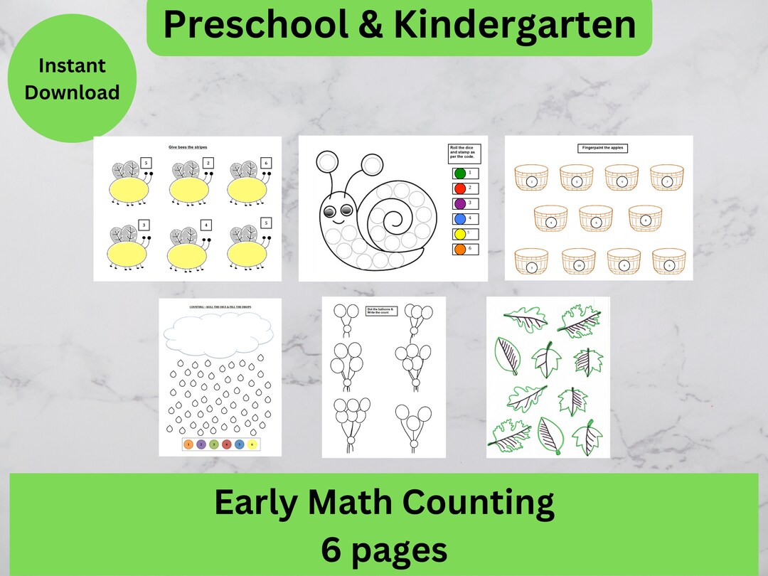 Math Counting for Early Years Printable Worksheets Math - Etsy