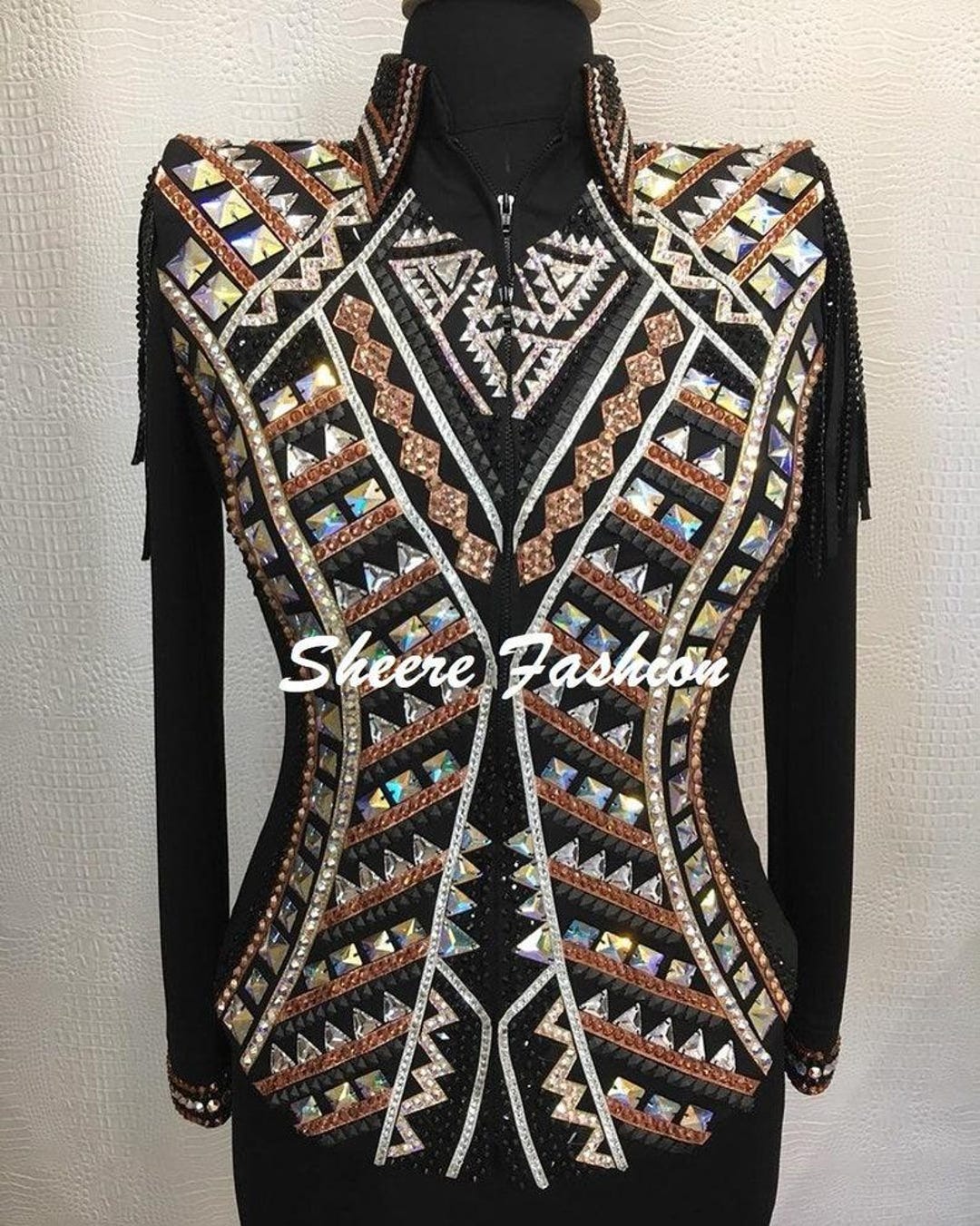 SF001 Show Vest Copper White With Black Base Showmanship, Horsemanship ...