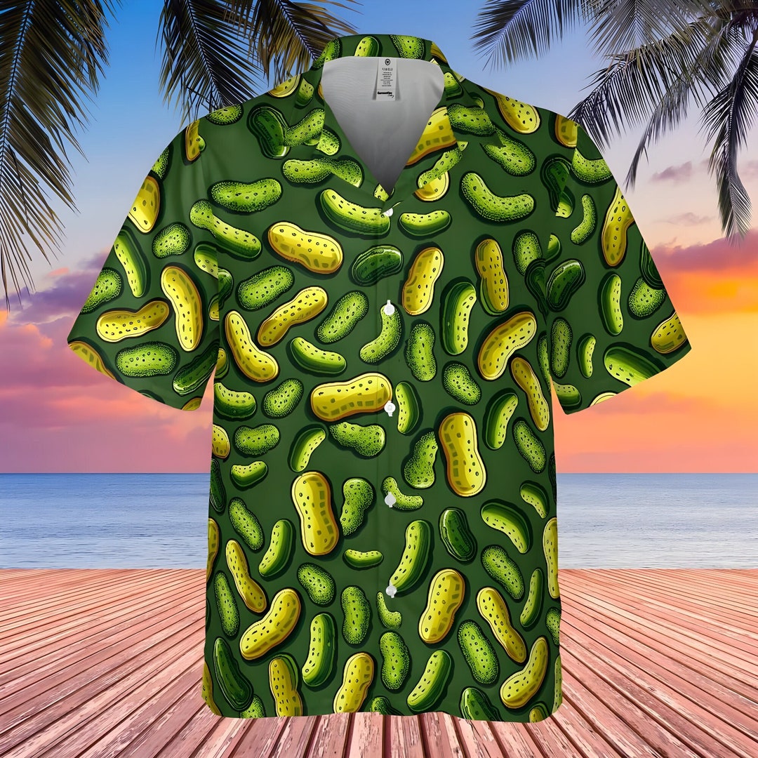Pickleball Hawaiian Shirt Pickles Button Down Shirt Men's Pickle Ball ...