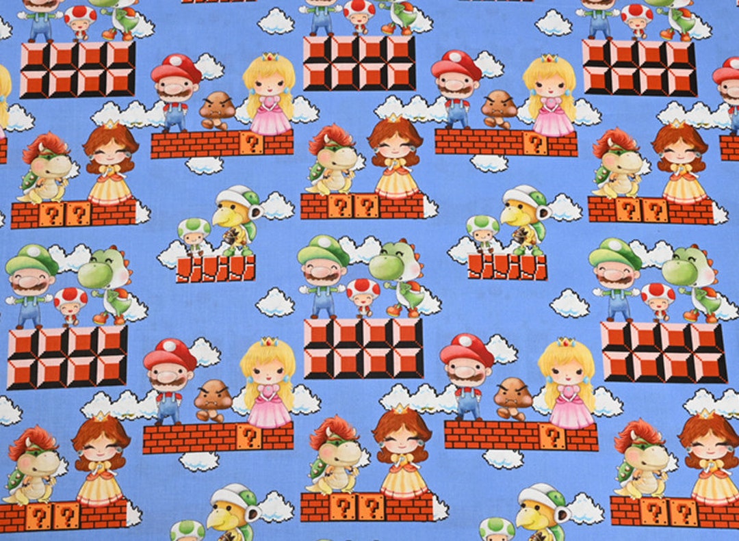 Super Mario Fabric Mario Luigi Princess Peach King Koopa Bowser Fabric ...