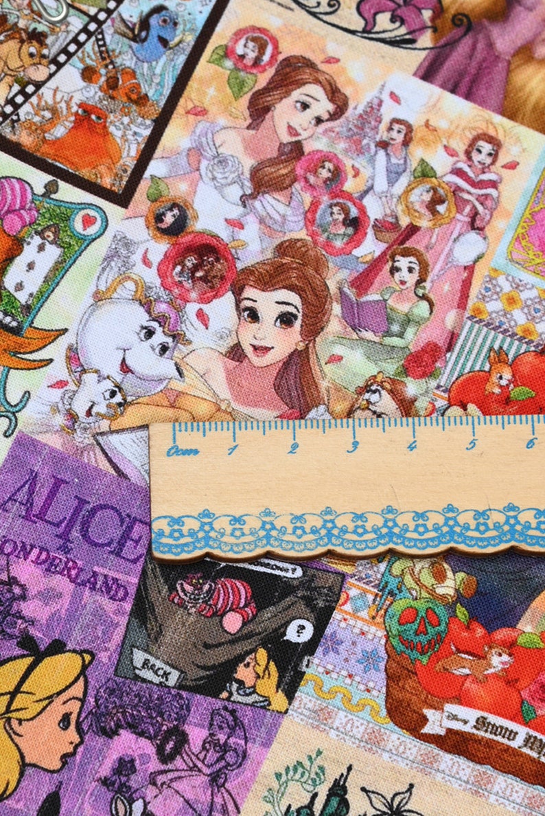 Disney Characters Grid Fabric Princess Fabric 100% Cotton - Etsy