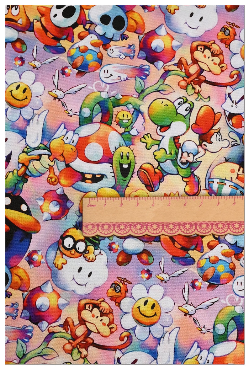 Super Mario Fabric Cartoon Character Fabric 100% Cotton - Etsy