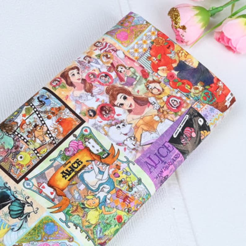 Disney Characters Grid Fabric Princess Fabric 100% Cotton - Etsy
