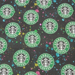 Coffee Starbucks Fabric Mermaid Fabric 100% Cotton Cartoon Cotton ...
