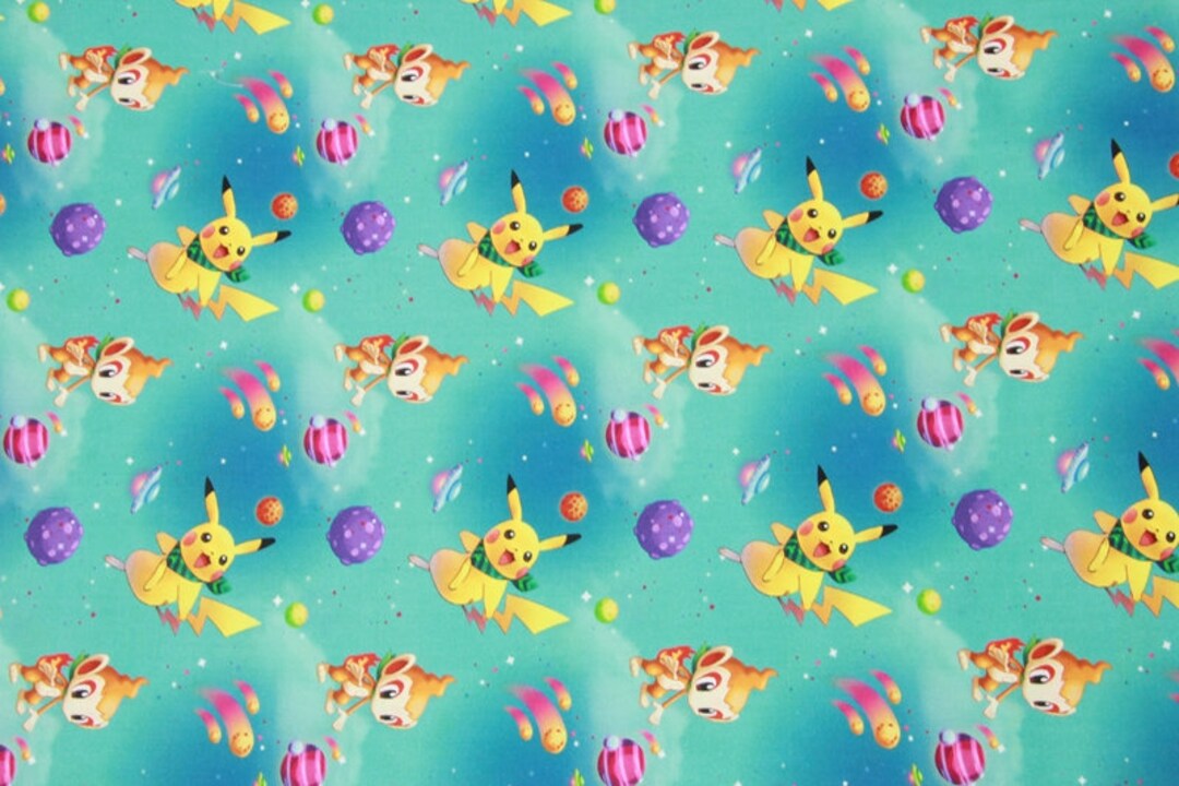Pokemon Pikachu Anime Fabric Pocket Monster Fabric 100% Cotton Cartoon ...