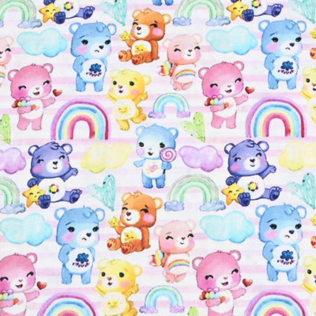 Care Bears Fabric Multi-colored Bear Fabric 100% Cotton - Etsy