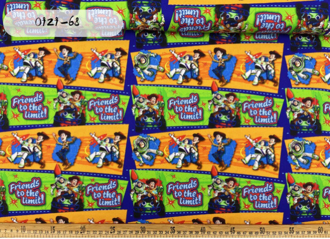 Toy Story Fabric Woody Buzz Lightyear Fabric Cartoon Canvas Fabric by ...