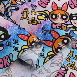 Powerpuff Girls Fabric 100% Cotton Cartoon Cotton Fabric by the Half ...