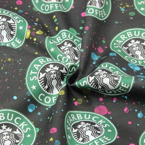Coffee Starbucks Fabric Mermaid Fabric 100% Cotton Cartoon Cotton ...