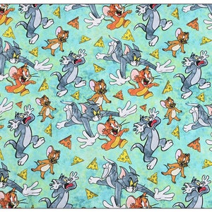 Tom and Jerry Fabric Camelot Fabric 100% Cotton Cartoon Cotton Fabric ...