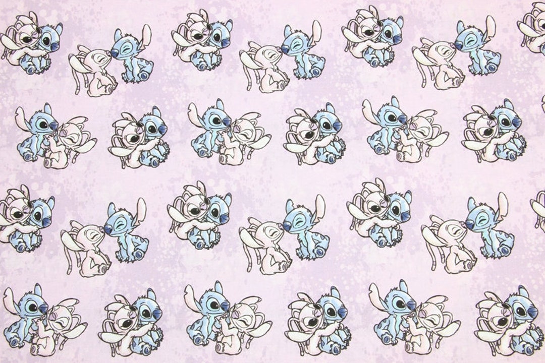 Stitch and Angel Fabric Blue Pink Koala Fabric 100% Cotton - Etsy