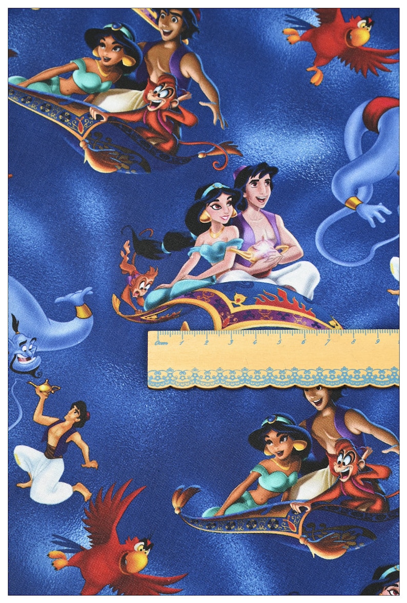 Disney Aladdin & Princess Jasmine Fabric 100% Cotton Cartoon - Etsy