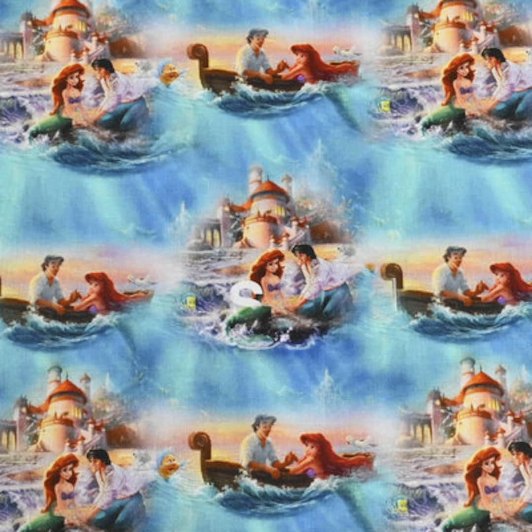 Little Mermaid Ariel Fabric Disney Princess Fabric 100% Cotton Cartoon ...