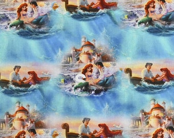 Disney Little Mermaid Ariel Fabric Princess Fabric Cotton Cartoon ...