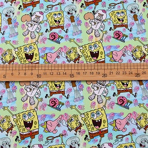 Spongebob Squarepants Fabric 100% Cotton Cartoon Cotton Fabric by the ...