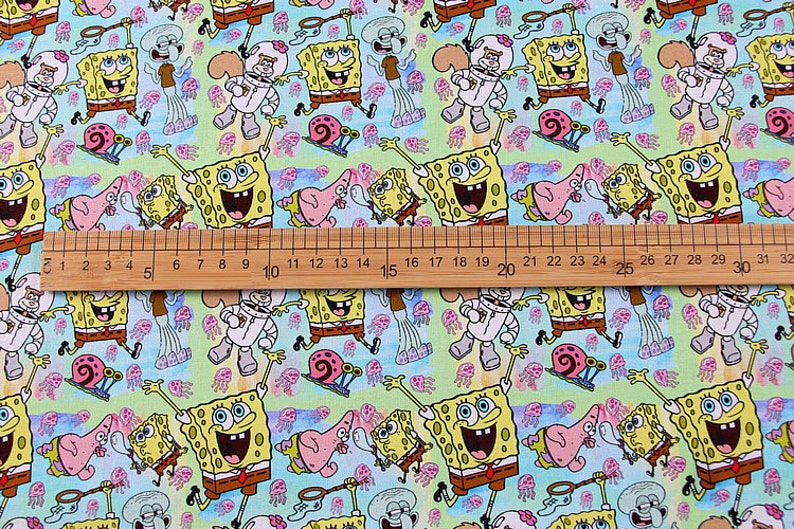 Spongebob Squarepants Fabric 100% Cotton Cartoon Cotton Fabric - Etsy