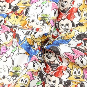 Disney Mickey Mouse Fabric Donald Duck Pluto Goofy Fabric 100% Cotton ...