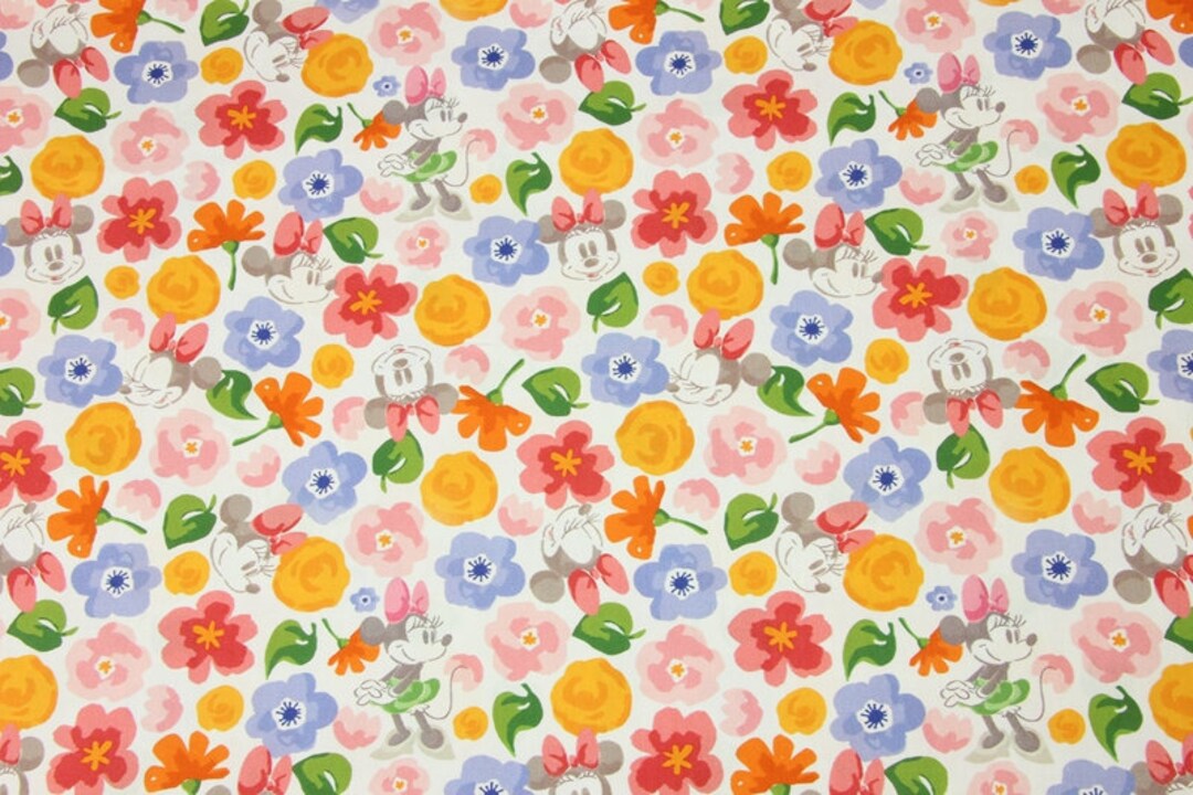 Mickey Minnie Mouse Fabric Disney Fabric 100% Cotton Cartoon Cotton ...