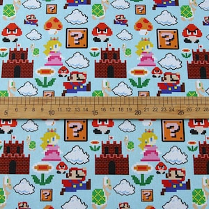 Super Mario Fabric Mario Luigi Princess Peach King Koopa Bowser Fabric ...