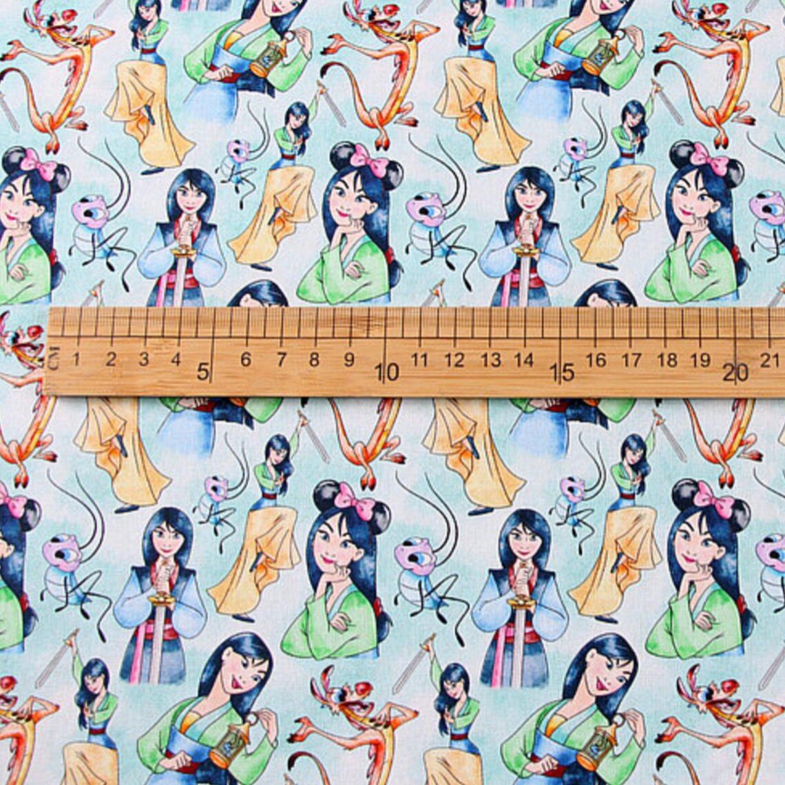Disney Mulan Fabric 100% Cotton Cartoon Cotton Fabric by the Half Yard ...