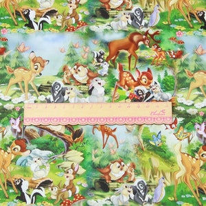 Disney Bambi Fabric 100% Cotton Cartoon Cotton Fabric by the Half Yard ...