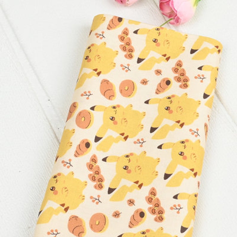 Pokemon Pikachu Anime Fabric Pocket Monster Fabric 100% Cotton - Etsy