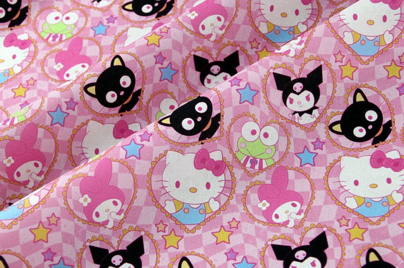 Sanrio Fabric Hello Kitty Fabric Melody Fabric Kuromi Fabric Japanese ...