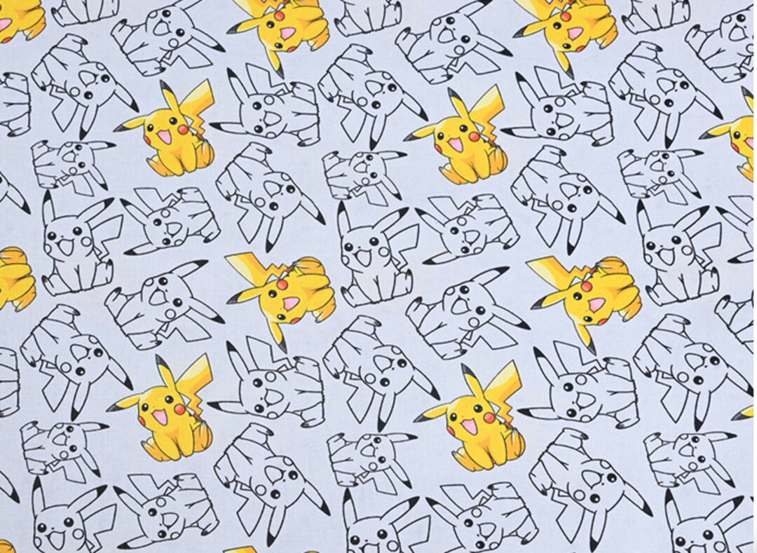 Pokemon Pikachu Anime Fabric Pocket Monster Fabric 100% Cotton Cartoon ...