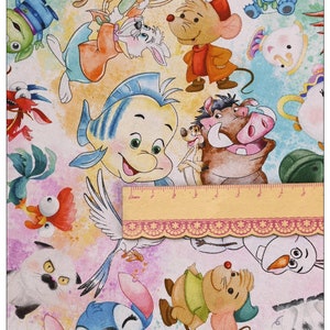 Cartoon Mix Fabric Disney Cartoon Fabric 100% Cotton Cartoon Cotton ...