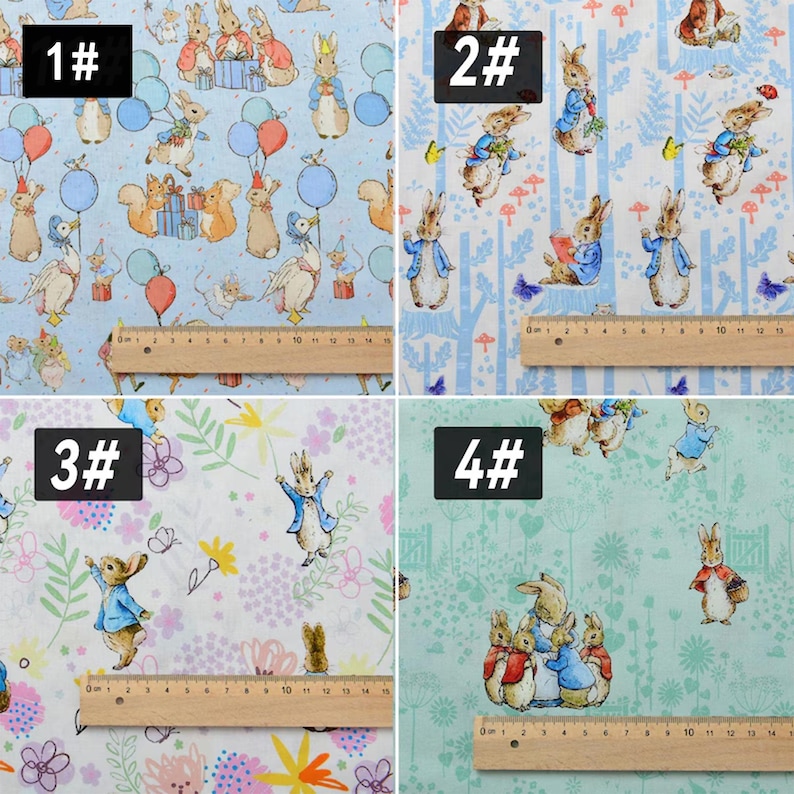 Peter Rabbit Fabric 100% Cotton Cartoon Cotton Fabric by the Half Yard ...