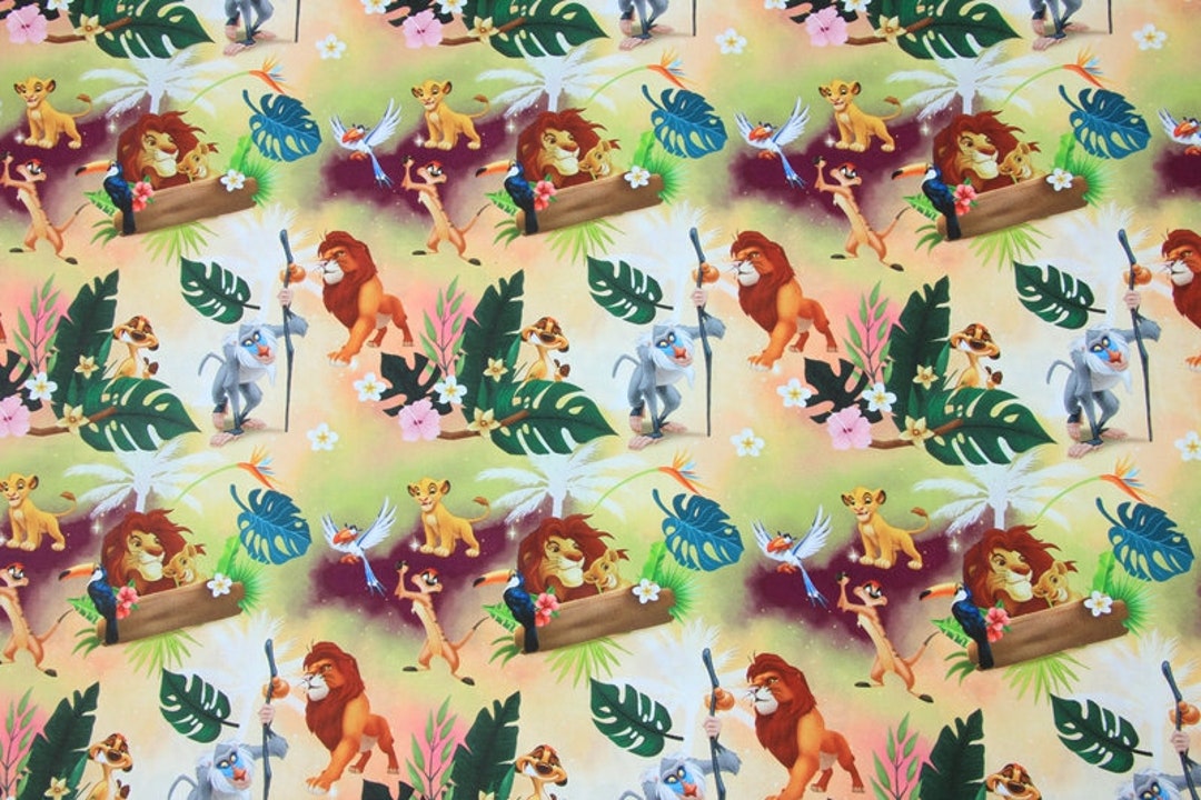 Lion King Fabric Lion Simba Mufasa Fabric 100% Cotton Cartoon Cotton ...