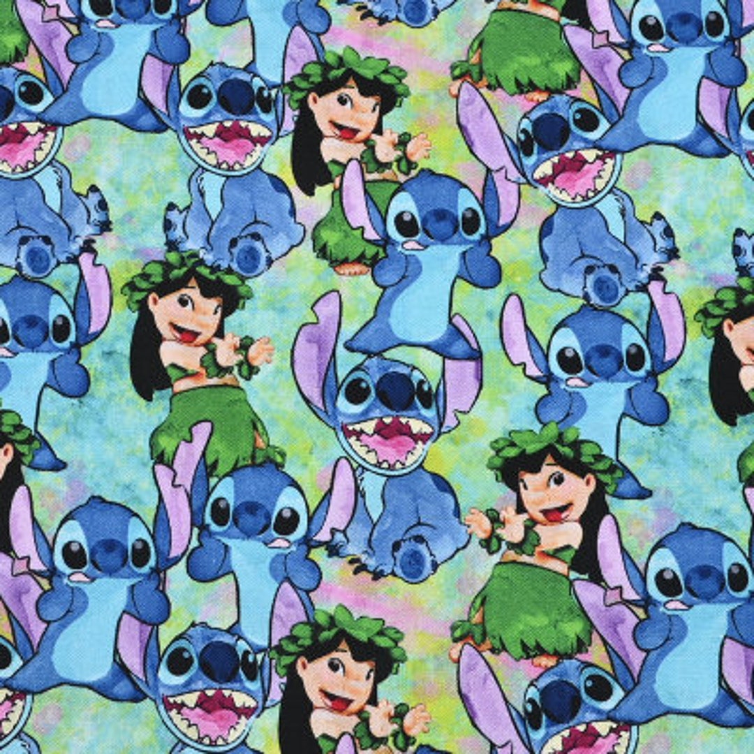 Lilo and Stitch Fabric Blue Koala Fabric 100% Cotton Cartoon Cotton ...