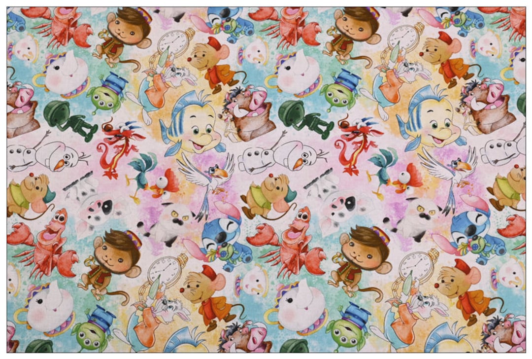 Cartoon Mix Fabric Disney Cartoon Fabric 100% Cotton Cartoon Cotton ...