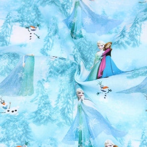 Frozen Fabric Elsa Anna Fabric Snow Queen Fabric 100% Cotton Cartoon ...