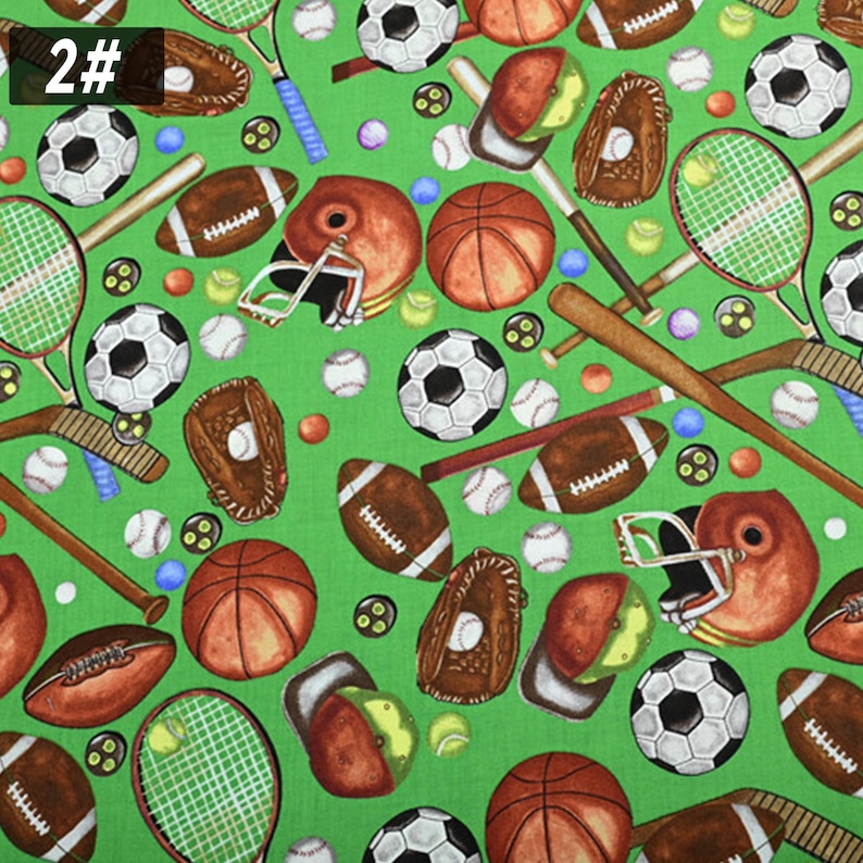 Sports Theme Fabric 100% Cotton Fabric by the Half Yard - Etsy