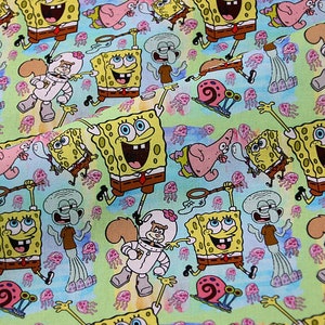 Spongebob Squarepants Fabric 100% Cotton Cartoon Cotton Fabric by the ...